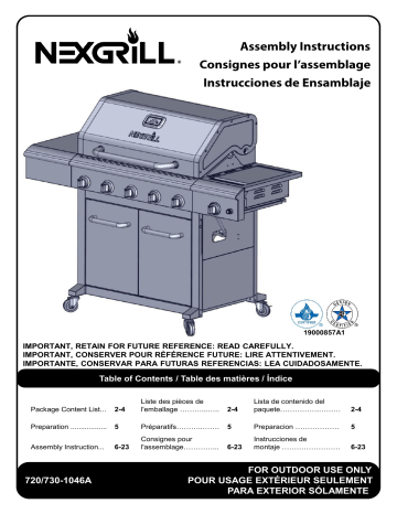 Nexgrill 720-1046A grill Assembly Instruction | Manualzz