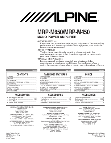 Alpina M650 - V-Power MRP Amplifier, M450 - V-Power MRP Amplifier, MRP ...