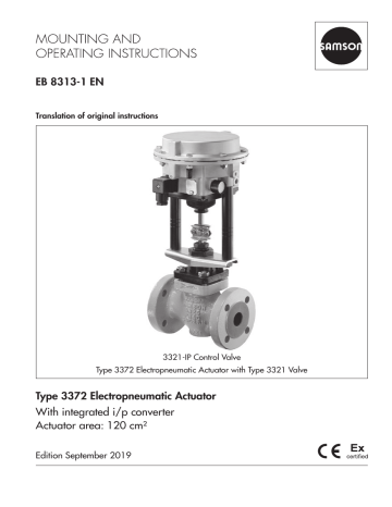 Samson 3372 Mounting And Operating Instructions | Manualzz