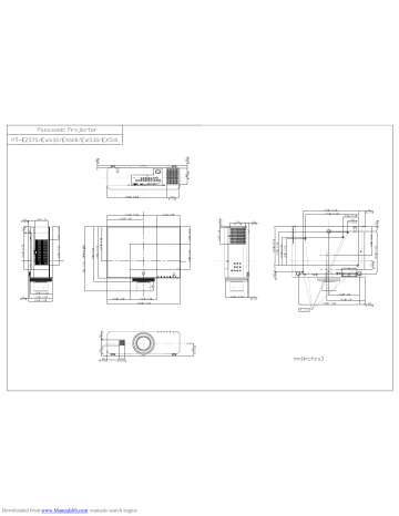 Panasonic PT-EX500 Dimensional Drawing | Manualzz