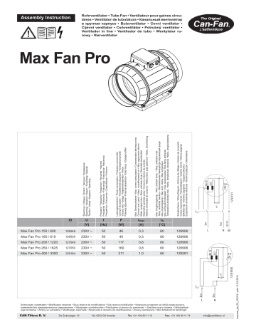 Can-Fan Max Fan Pro Series Assembly Instruction Manual | Manualzz