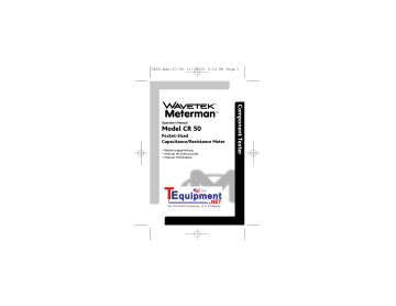 Wavetek Meterman CR 50 Operator's Manual | Manualzz