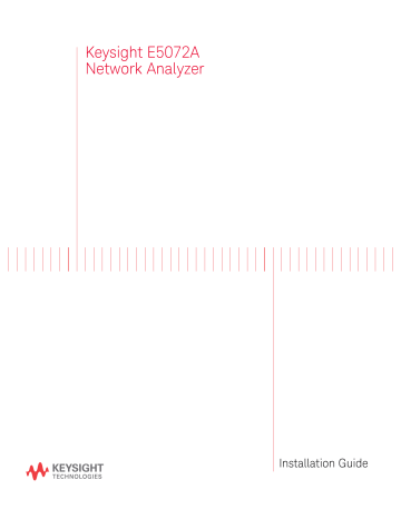 Keysight Technologies E5072A Installation guide | Manualzz