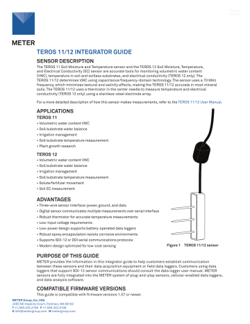 METER TEROS 11, TEROS 12, TEROS 21 Integrator Manual | Manualzz
