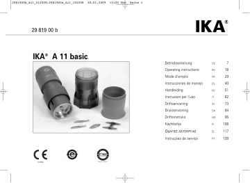 IKA A11 basic Operating Instructions Manual | Manualzz