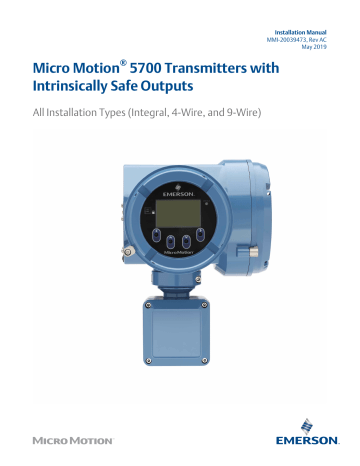 Emerson Micro Motion 5700 Installation Manual | Manualzz
