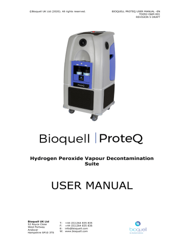 Bioquell ProteQ User Manual | Manualzz