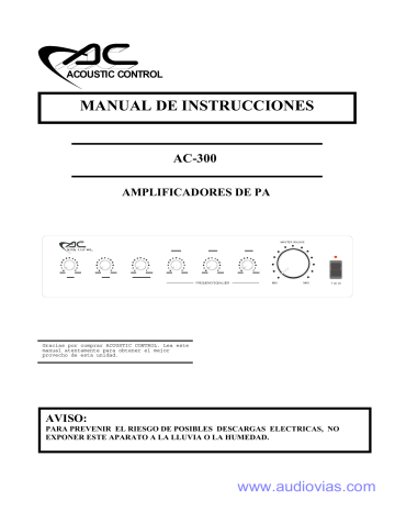 Acoustic Control AC-300 Manual de usuario | Manualzz