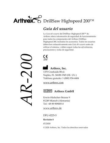 Arthrex DrillSaw Highspeed 200 El manual del propietario | Manualzz