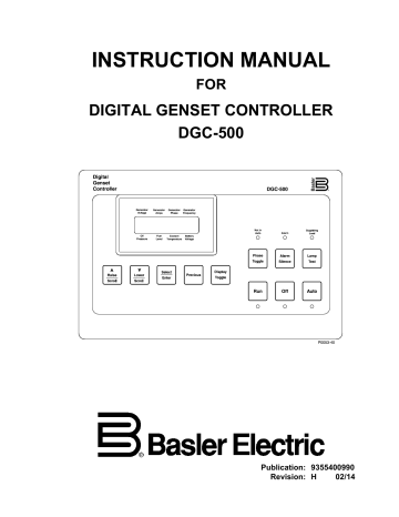 Basler DGC-500 Instruction Manual | Manualzz