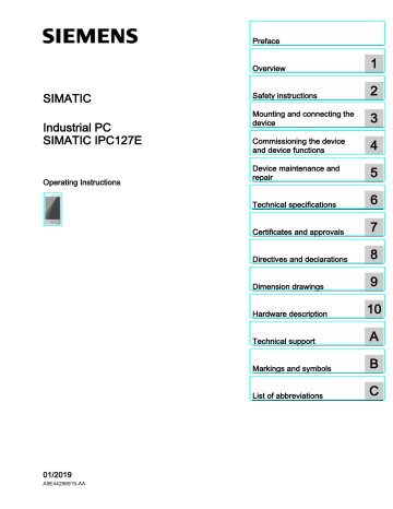 Siemens SIMATIC IPC127E Operating Instructions Manual | Manualzz