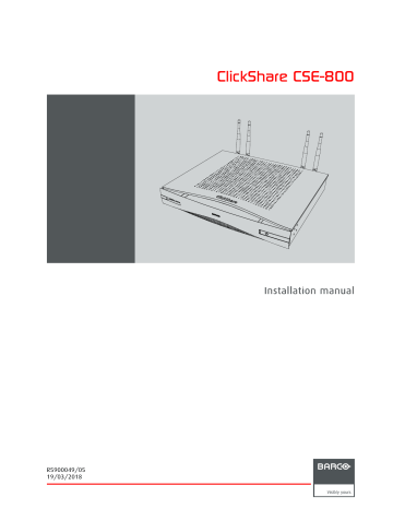 Barco ClickShare CSE-800 Installation Manual | Manualzz