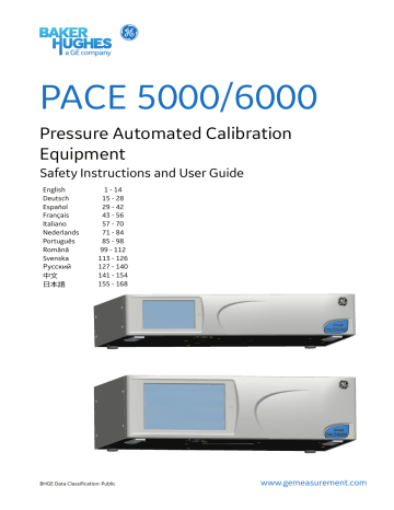 Baker Hughes Druck PACE 6000 Manuel utilisateur | Manualzz