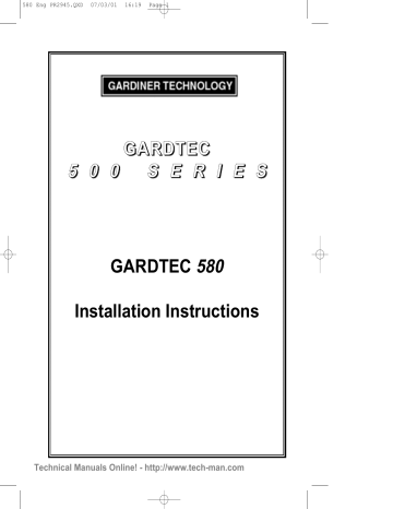 GARDINER TECHNOLOGY GARDTEC 580 Installation Instructions Manual | Manualzz