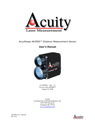 Acuity AccuRange AR3000 User Manual | Manualzz