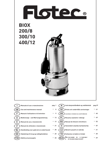 Flotec BIOX 400/12, BIOX 300/10, BIOX Series, BIOX 200/8, FP14KVX ...