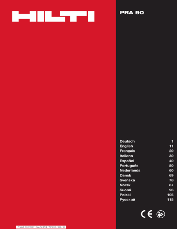Hilti PRA 90 Instrukcja obsługi | Manualzz