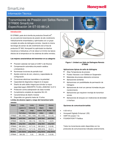 Honeywell STR82D Manual de usuario | Manualzz