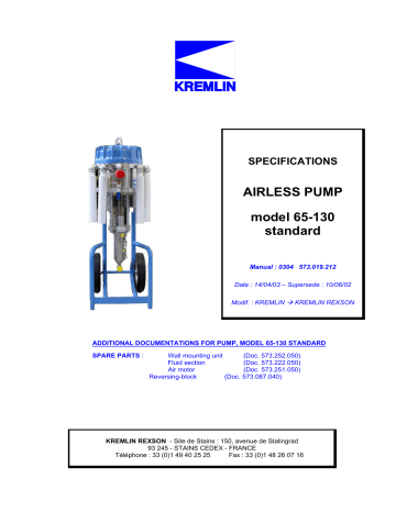 Kremlin-Rexson Standard 65-130 Manual | Manualzz