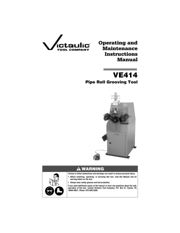 Victaulic VE414 Operating And Maintenance Instruction Manual | Manualzz