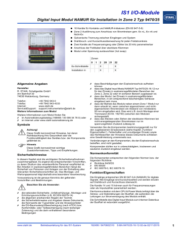 Stahl IS1 Manual | Manualzz