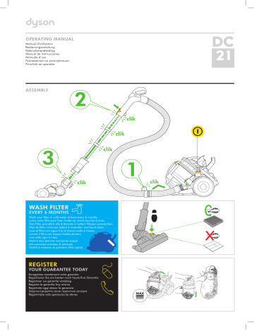 Dyson DC21, DC22 Manual De Instrucciones | Manualzz