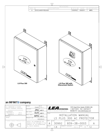 Lea LS Plus 300 Installation Manual | Manualzz
