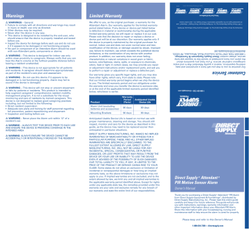 Direct Supply Attendant Owner's Manual | Manualzz