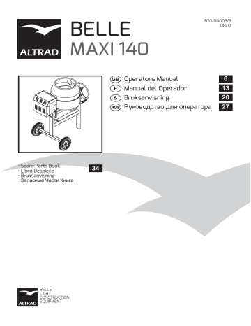 Altrad BELLE MAXI 140 Manual Del Operador | Manualzz