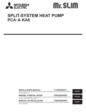 Mitsubishi Electric Mr.Slim PCA-A24KA6, Mr. SLIM PCA-A Serie, Mr. SLIM ...