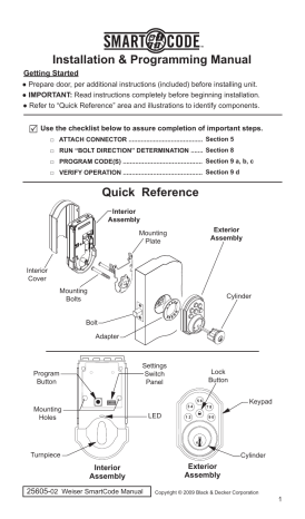 Weiser SmartCode Manual De Instrucciones | Manualzz