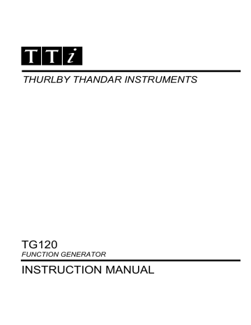 TTI TG120 Manual De Instrucciones | Manualzz
