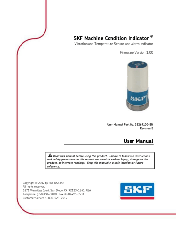 SKF Machine Condition Indicator User Manual | Manualzz