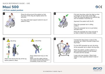 Arjo Maxi 500 Quick Reference Manual | Manualzz