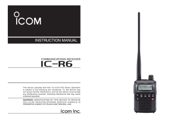 Icom IC-R6 Instruction Manual | Manualzz