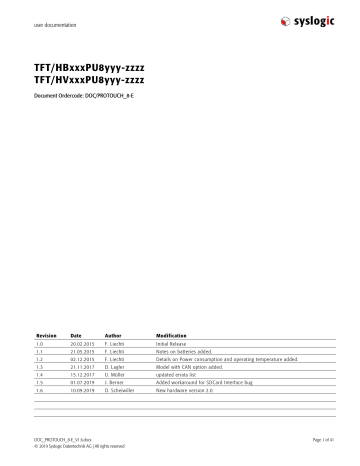 syslogic TFT/HB PU8 Series User Documentation | Manualzz