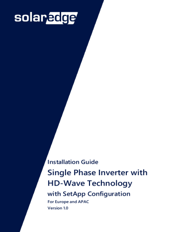 SolarEdge SE5000H Installation Manual | Manualzz