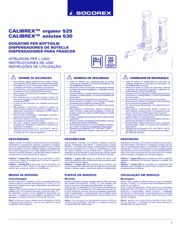 socorex CALIBREX organo 525 Instrucciones de operación | Manualzz
