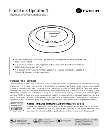 Fortin FlashLink Updater 4 User Manual | Manualzz