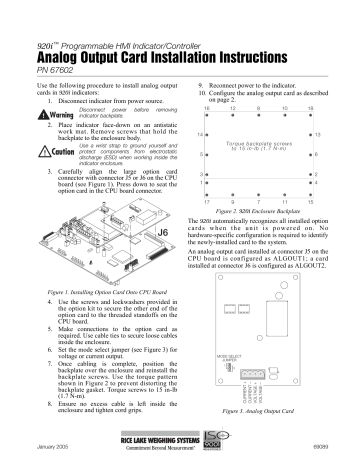 Rice Lake 920i Installation Instructions | Manualzz