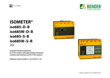 Bender ISOMETER isoHR685W-S-I-B Manual | Manualzz