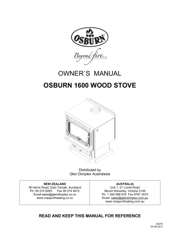 Osburn 1600 Owner's Manual | Manualzz