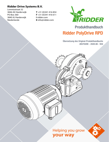 Ridder Drive Systems PolyDrive RPD Produkthandbuch | Manualzz