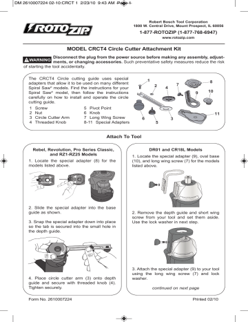 RotoZip CRCT4 Manual | Manualzz