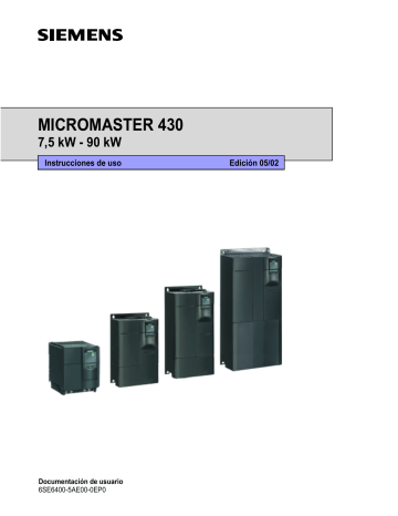 Siemens MICROMASTER 430 Serie Instrucciones de operación | Manualzz