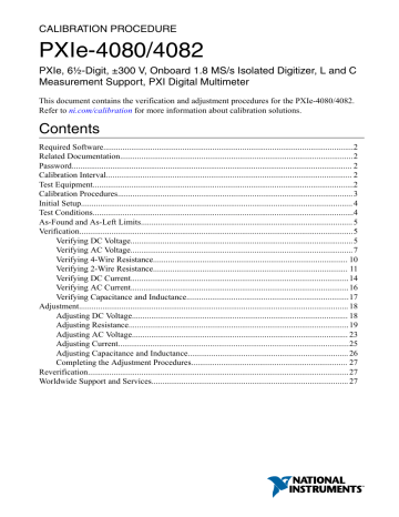 National Instruments NI PXIe-4081 Calibration Procedure | Manualzz