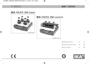 IKA KS 260 Control Operating Instructions Manual | Manualzz