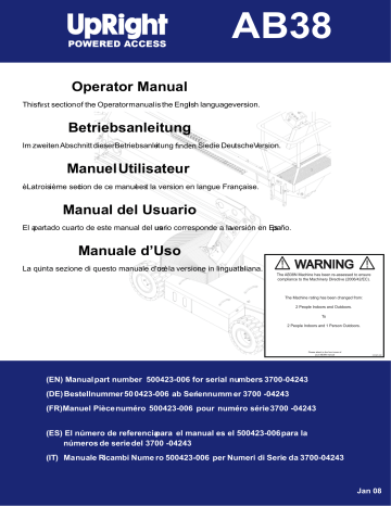 Upright AB38 Manual Del Usuario | Manualzz