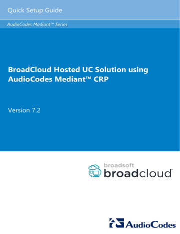 AudioCodes Mediant 2600 Quick Setup Manual | Manualzz