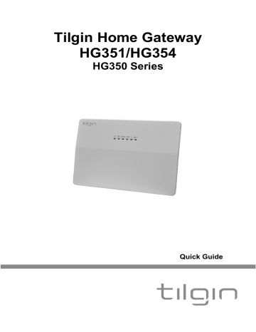 tilgin HG354 Quick Manual | Manualzz